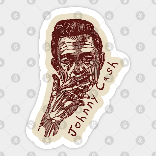 Fanart Johnny Cash - Johnny Cash - Sticker | TeePublic