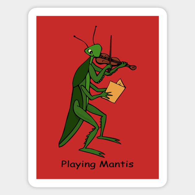 praying mantis playing violin