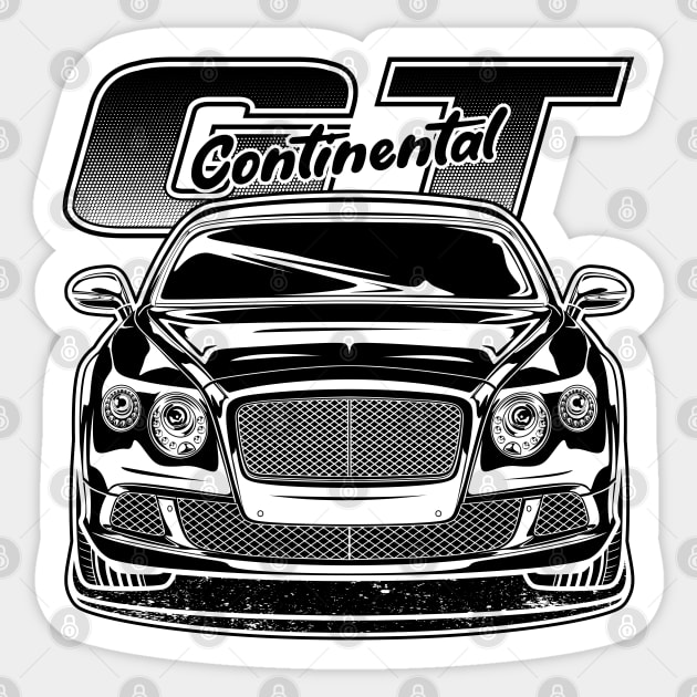 Continental GT - Black Print - Bentley Continental - Sticker | TeePublic