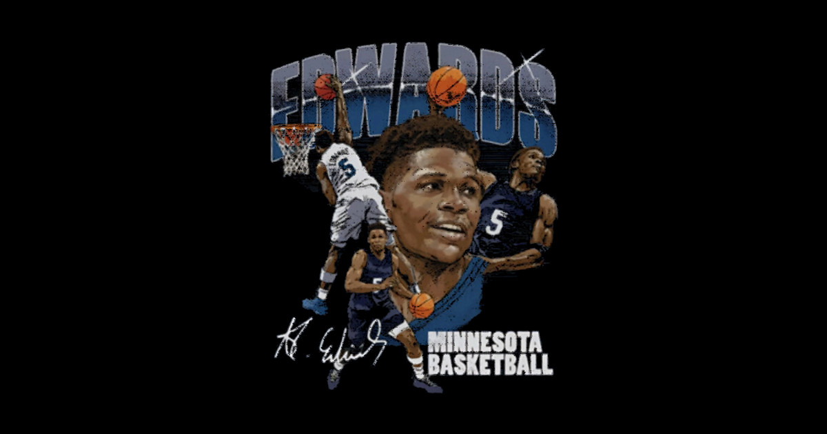 Anthony Edwards Minnesota Collage - Anthony Edwards - Sticker | TeePublic