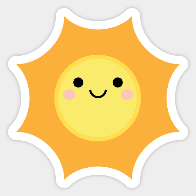 Cute Happy Kawaii Sunshine Smiling Face - Kawaii - Sticker | TeePublic