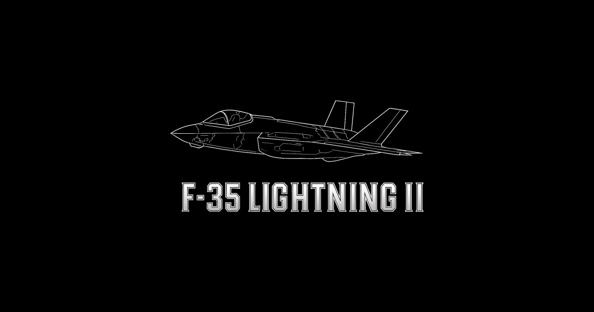F-35 Lightning II Stealth Fighter Jet Outline Aviation Art - F35 ...