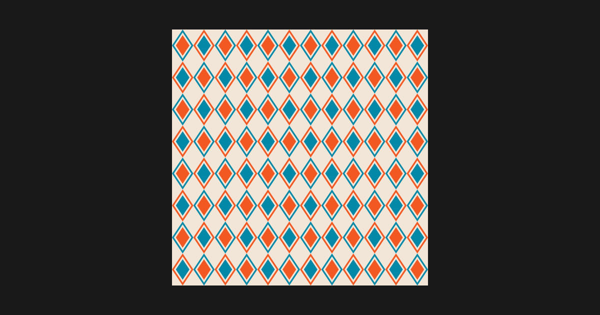 Blue and Orange Harlequin Pattern - Geo - T-Shirt | TeePublic