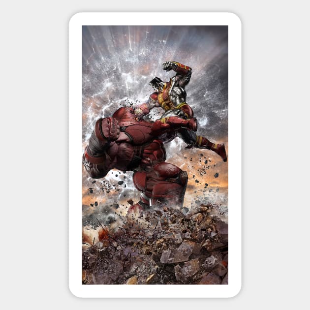 Colossus vs Juggernaut - X Men - Sticker | TeePublic