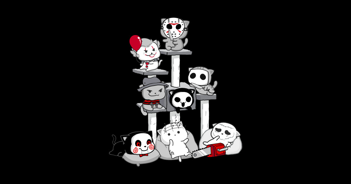 Halloween Cat Tree - Halloween Cat - Sticker | TeePublic