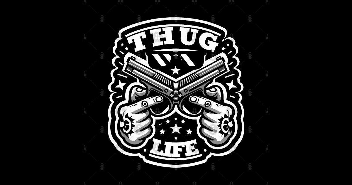 Bold Thug Life Vector Illustration - Thug Life - Sticker | TeePublic