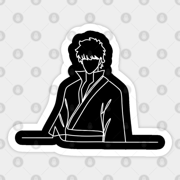 Gintoki Sakata Line Art - Gintama - Sticker | TeePublic