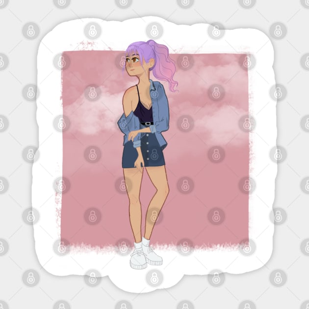 Enjoying the pink sky - Pink Sky - Sticker | TeePublic