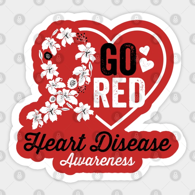 Go Red Heart Disease Awareness - Heart Health Awareness - Sticker ...
