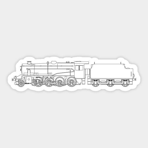 LMS Stanier 8F 2-8-0 line drawing - Train - Sticker | TeePublic