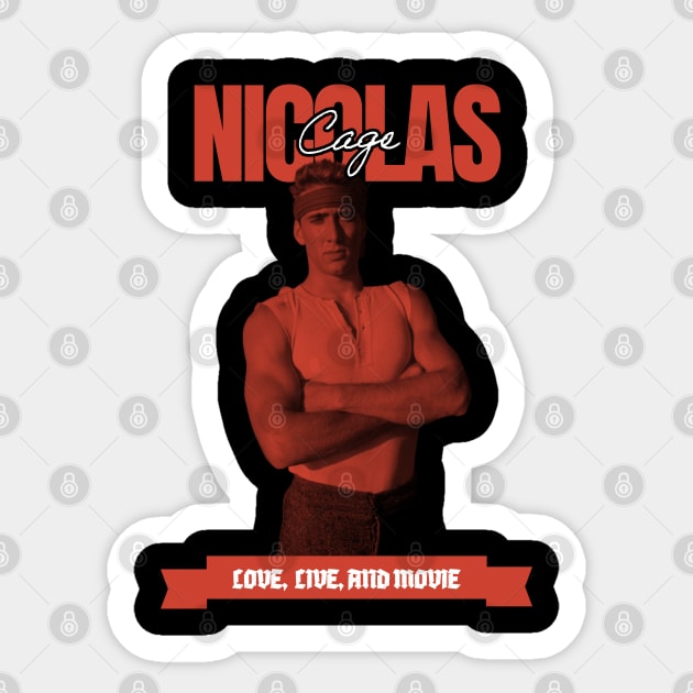 Nicolas Cage / Retro Style - Nicolas Cage - Sticker | TeePublic