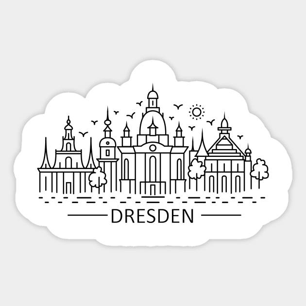 Dresden line art - Dresden - Sticker | TeePublic