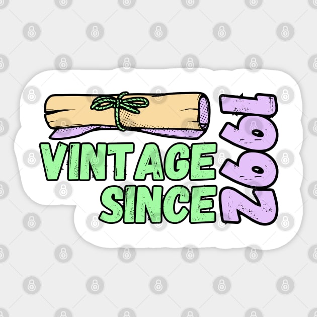 VINTAGE SINCE 1992 - Vintage Since 1992 - Sticker | TeePublic