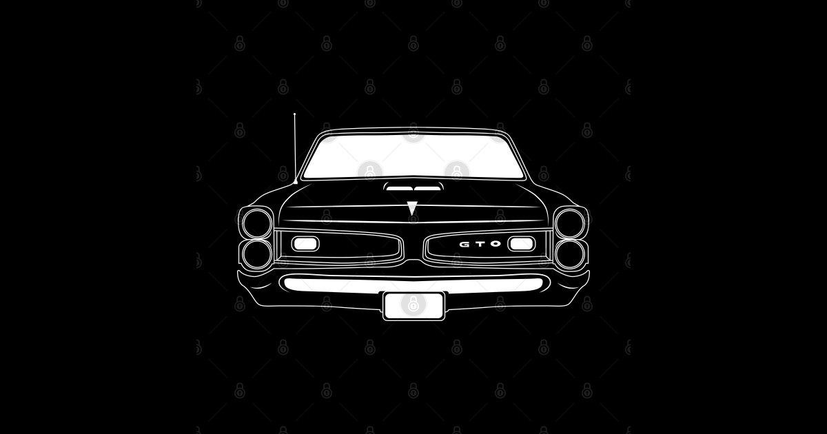 Pontiac GTO White Outline - Car - Sticker | TeePublic