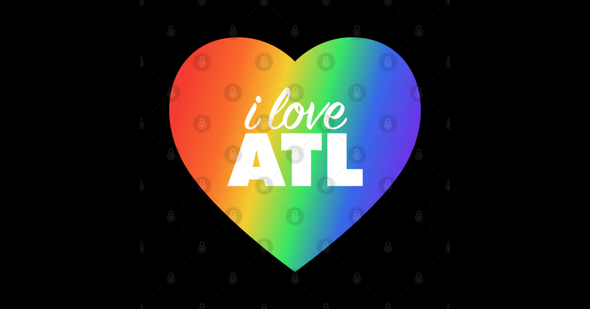 I Love Atl Pride Atlanta Airport Code In Rainbow Colors Heart Atl Sticker Teepublic