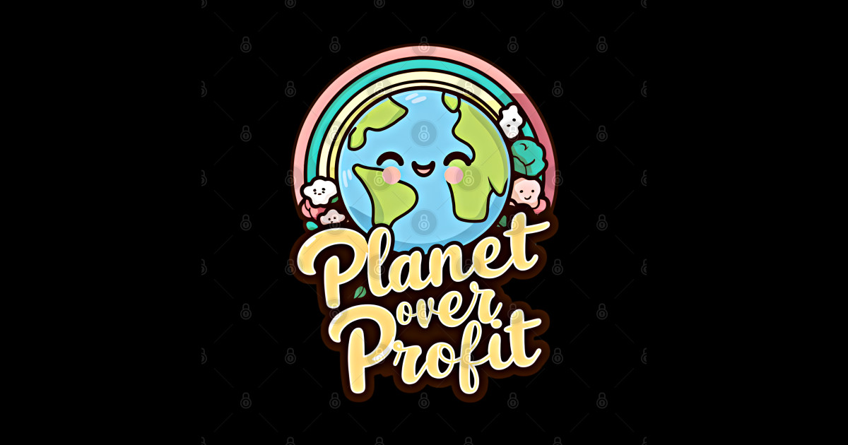 Planet Over Profit . EARTH DAY design - Planet Over Profit - Sticker ...