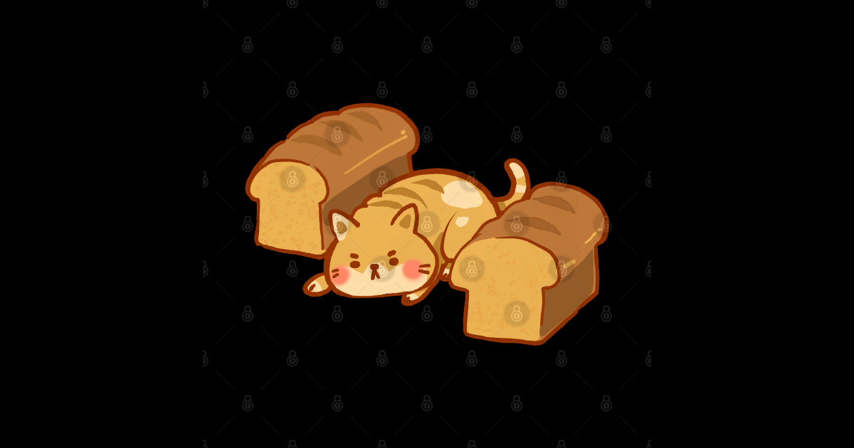 Cat bread - Loaf - Sticker | TeePublic