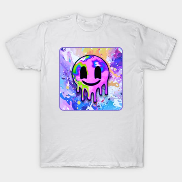 Paint Splatter Smiley - Smiley Face - T-Shirt | TeePublic