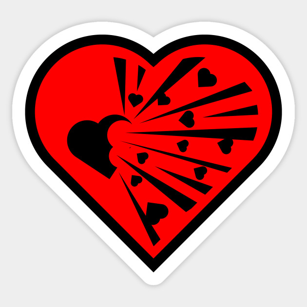 Explosive Heart - Heart - Sticker | TeePublic