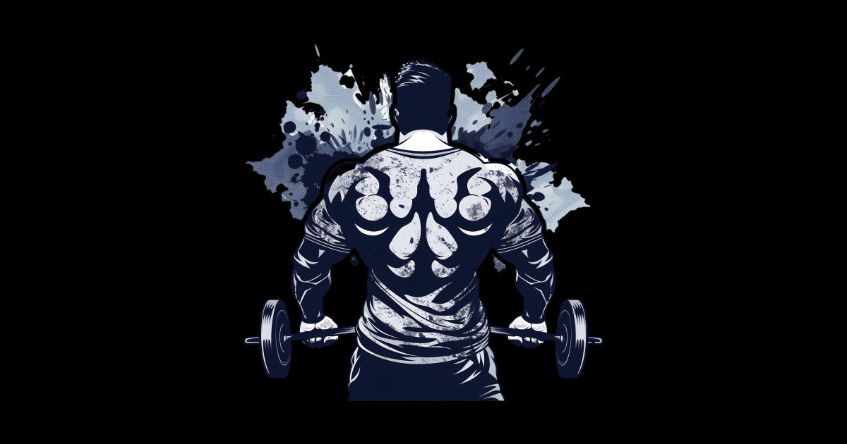Muscle Warrior Back View – Hardcore Gym Strength Art - Gym Wear ...