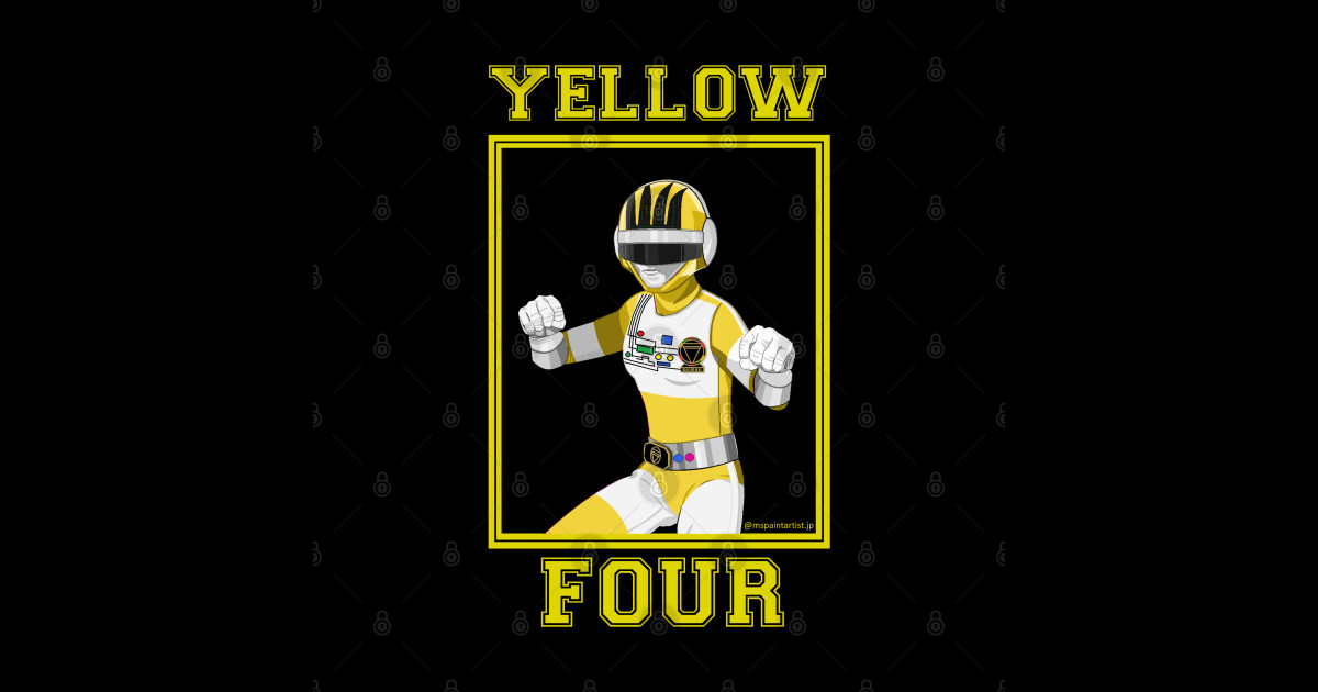 Yellow Four - Bioman - Sticker | TeePublic