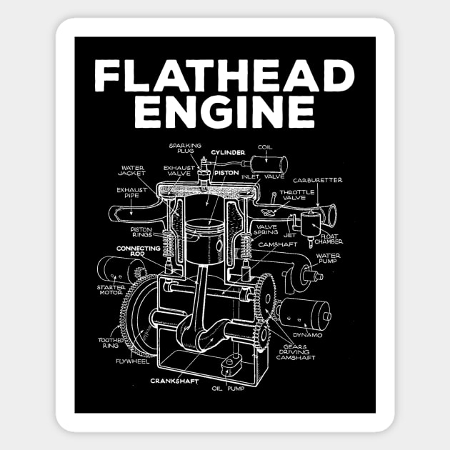 Flathead Engine - Flathead Motor - Sticker | TeePublic