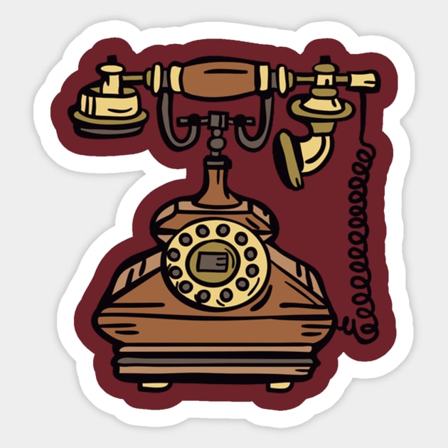 Retro Rotary Phone - Rotary Phone - Sticker | TeePublic