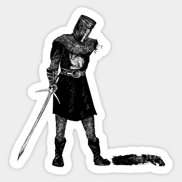 Black Knight Stencil - Black Knight - Sticker | TeePublic