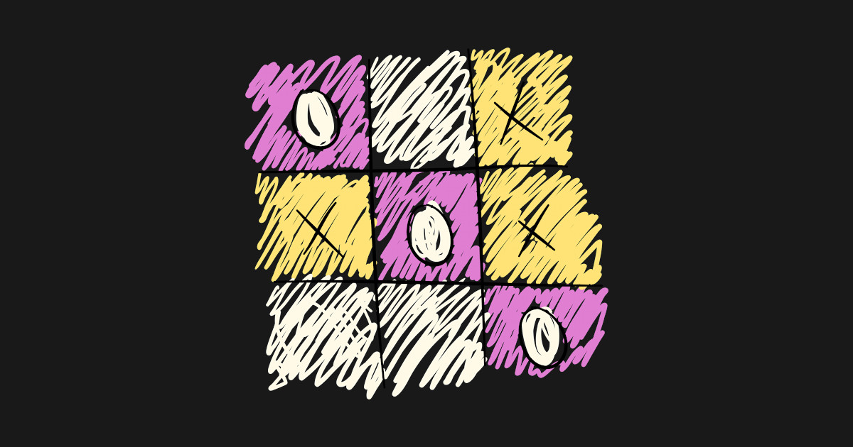 Tik Tak Toe Children Draw Doodle Color - Tik Tak Toe Game - T-Shirt ...