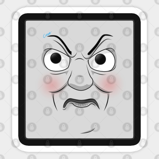 Diesel angry face - Thomas And Friends - Sticker | TeePublic