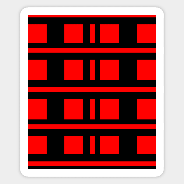 Red With Black Stripes Pattern Design - Graphic Design Gifts - Sticker ...