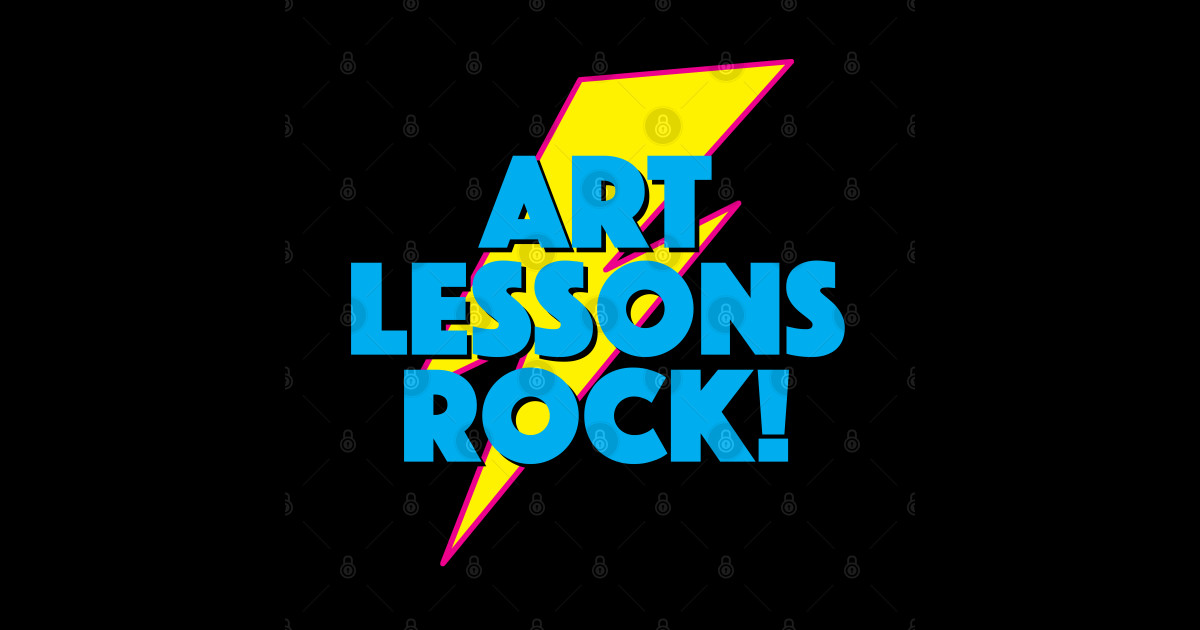 ART LESSONS ROCK! LIGHTNING LOGO SLOGAN FOR TEACHERS, LECTURERS ETC ...
