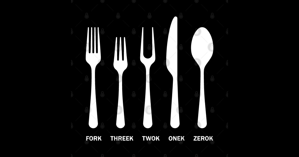 Fork Threek Twok Onek Zerok - Fork - Posters and Art Prints | TeePublic