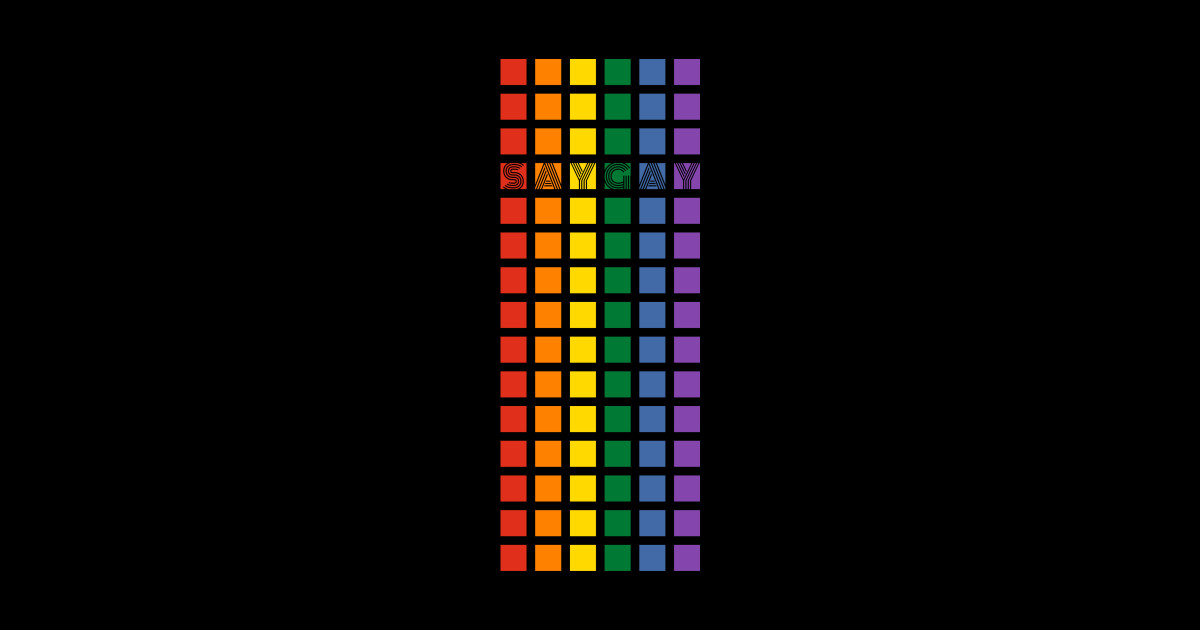 Say Gay Pride Grid - Gay Pride - Sticker | TeePublic