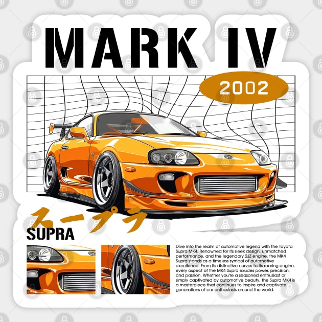 Orange Supra MK4 Anime - Jdm - Sticker | TeePublic