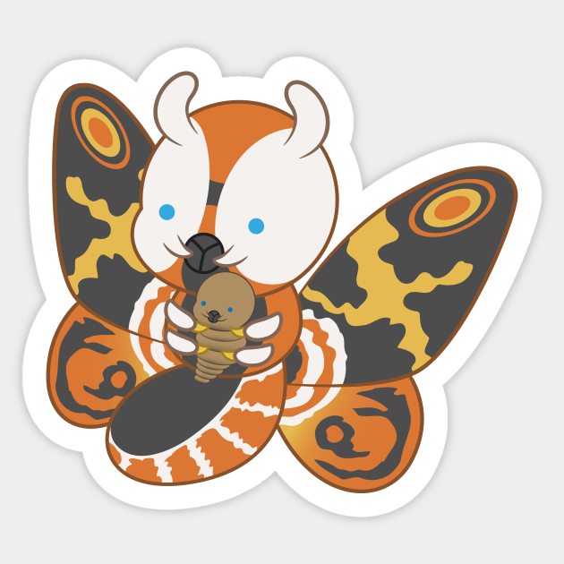 Chibi Kaiju Moth sticker/magnet - Mothra - Sticker | TeePublic