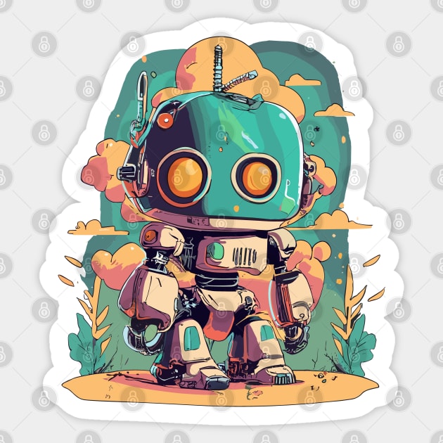 Chibi Mech Bot - Robot - Sticker | TeePublic
