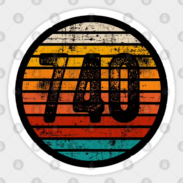 Distressed Vintage Sunset 740 Area Code - 740 Area Code - Sticker ...