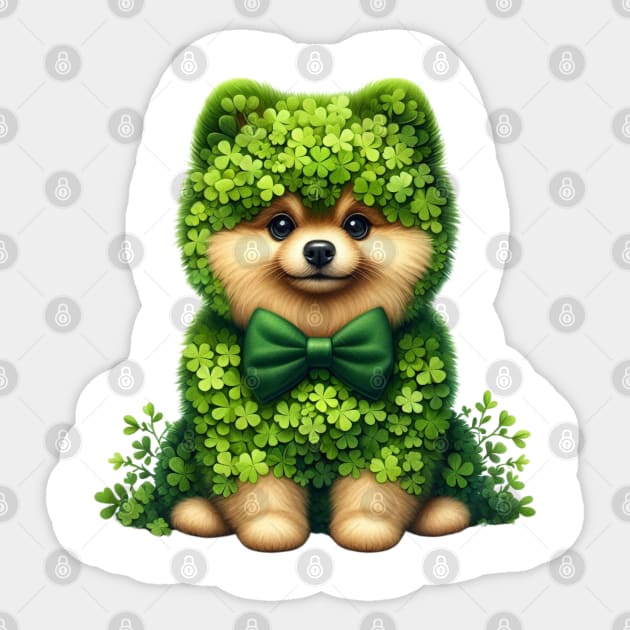 Clover Pomeranian Dog St Patricks Day - St Patricks Day - Sticker ...