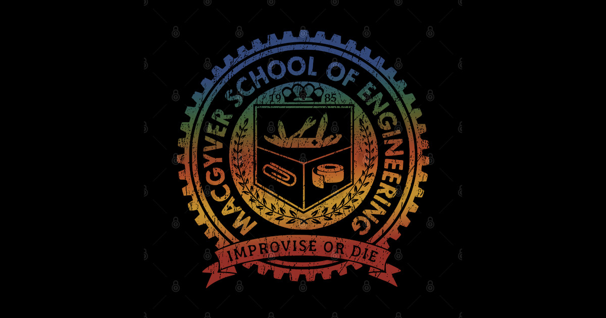 Retro Colors Macgyver School Of Engineering - School - Sticker | TeePublic