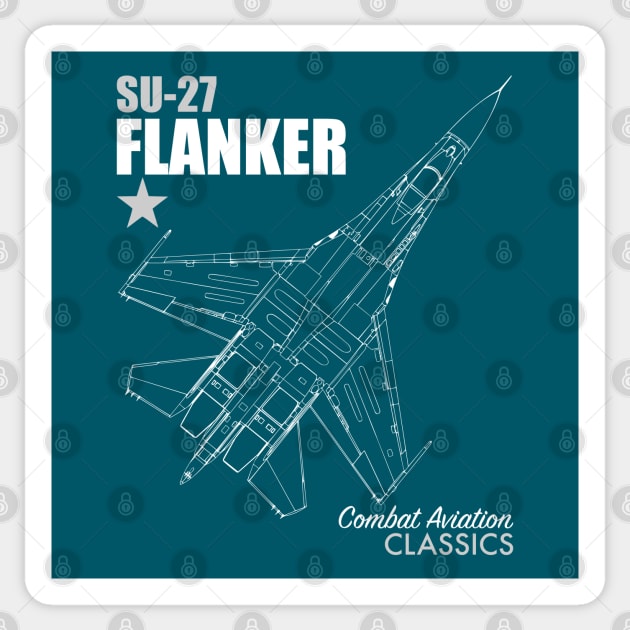 SU-27 Flanker - Russian Su27 Flanker - Sticker | TeePublic