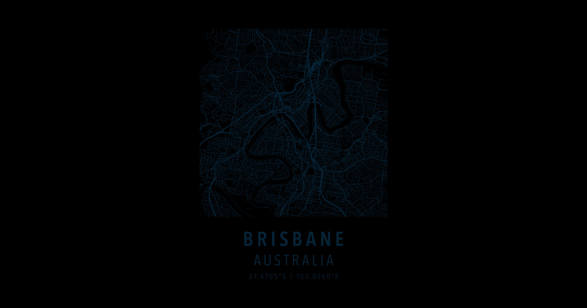 brisbane simple map - Maps - Posters and Art Prints | TeePublic