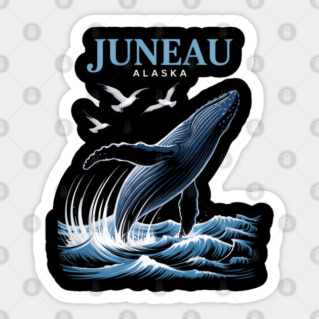 Juneau Alaska Humpback Whale - Juneau Alaska Humpback Whale - Sticker ...
