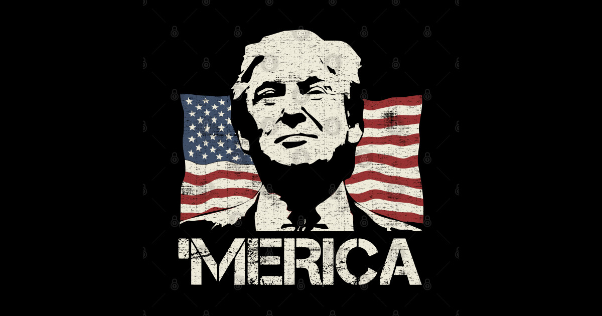 Donald Trump Merica - Donald Trump Merica - Sticker | TeePublic