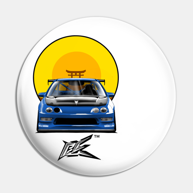 integra type r racecar lowered blue - Acura Integra - Pin | TeePublic