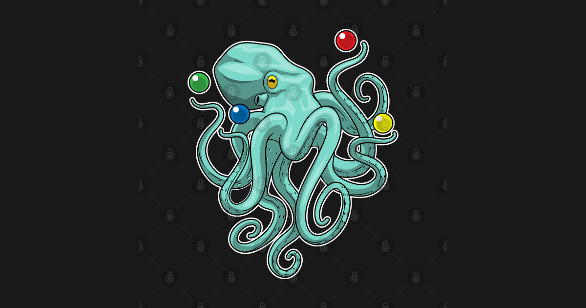 Octopus Juggler Juggle - Kraken - T-Shirt | TeePublic