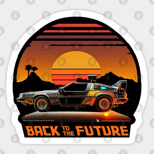 Vintage Delorean Time Machine - Back To The Future - Sticker | TeePublic
