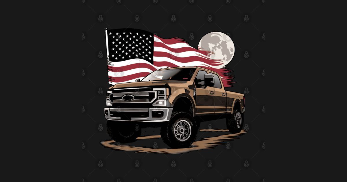 Powerstroke Patriotic Truck American Flag - Motorcraft - T-Shirt ...