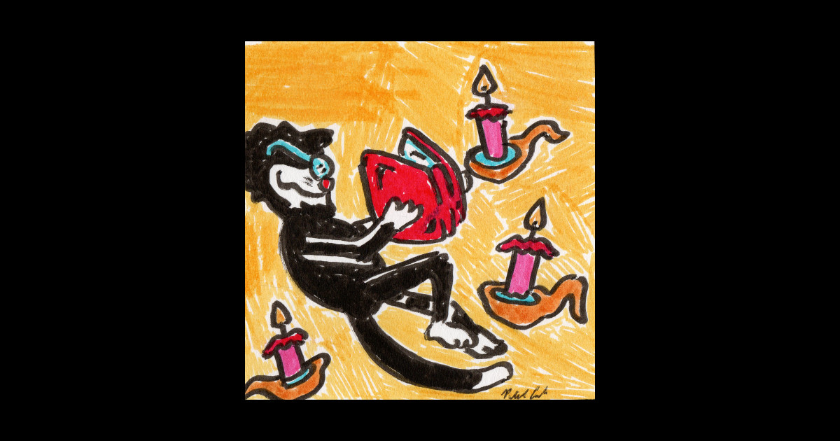 Cool Cat Reading Book - Cool Cat - Sticker | TeePublic