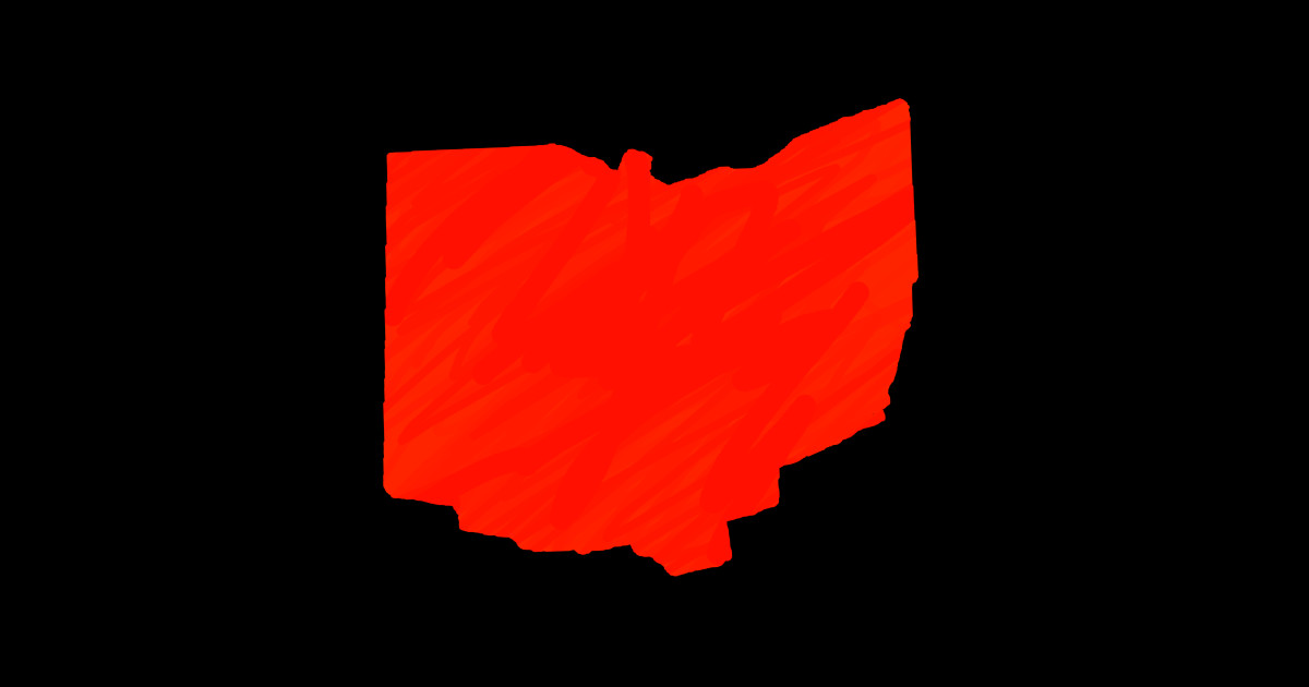 Bright Red Ohio Outline - Bright Red Ohio Outline - Sticker | TeePublic